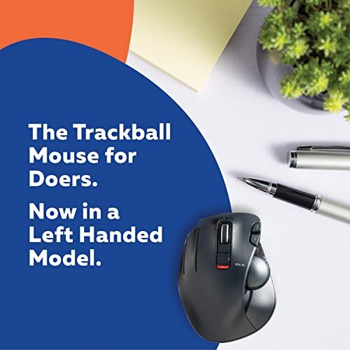 ELECOM Mouse Wireless (Receiver Included) Trackball Left Hand Black M ...