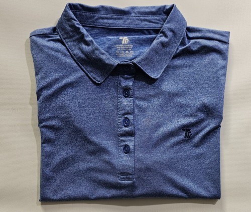 TRR Mens Polo Shirt Size XL Golf Heathered Blue Activewear Outdoor ...