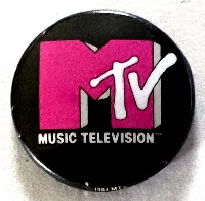 👉ORIGINAL VINTAGE MTV LOGO MUSIC BUTTON PIN PINBACK (1984) 1-1/8 ...