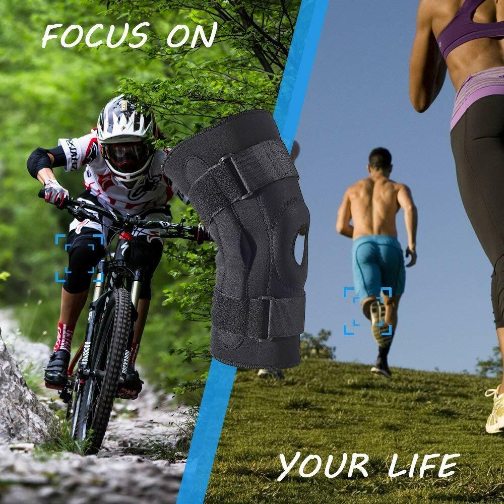 Adjustable Double Metal and Hinged Knee Brace Support Protection ...