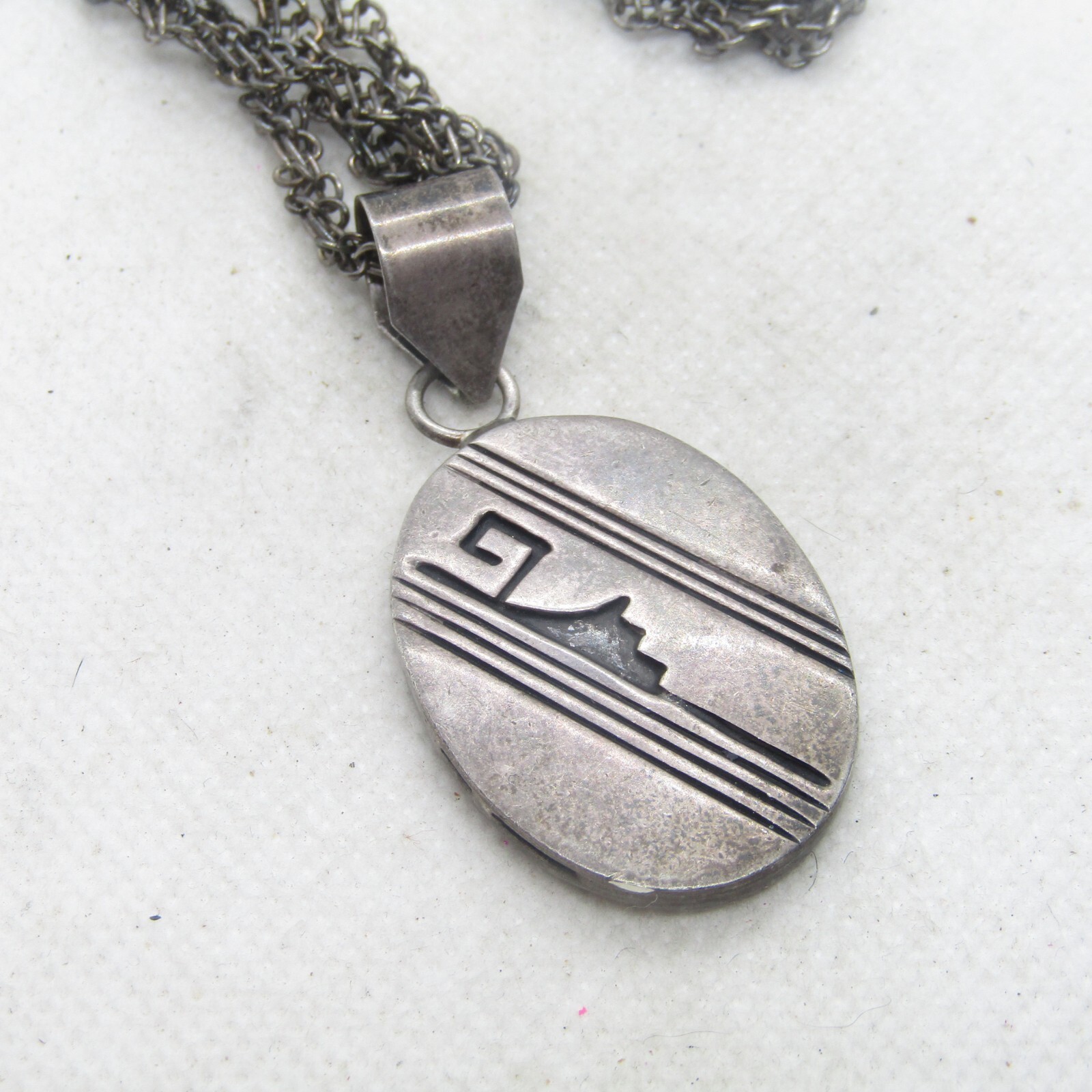Antique Hopi Sterling Silver 925 Symbols Necklace 29.… - Gem