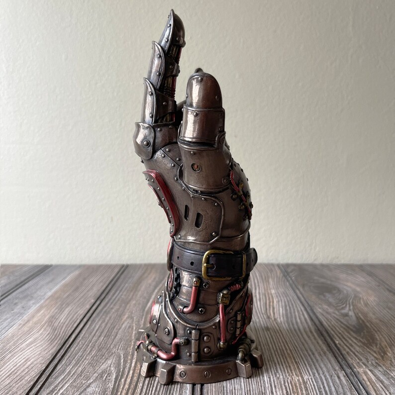 Handcrafted Steampunk Design Gauntlet Of Love Hand Statue Decor | eBay