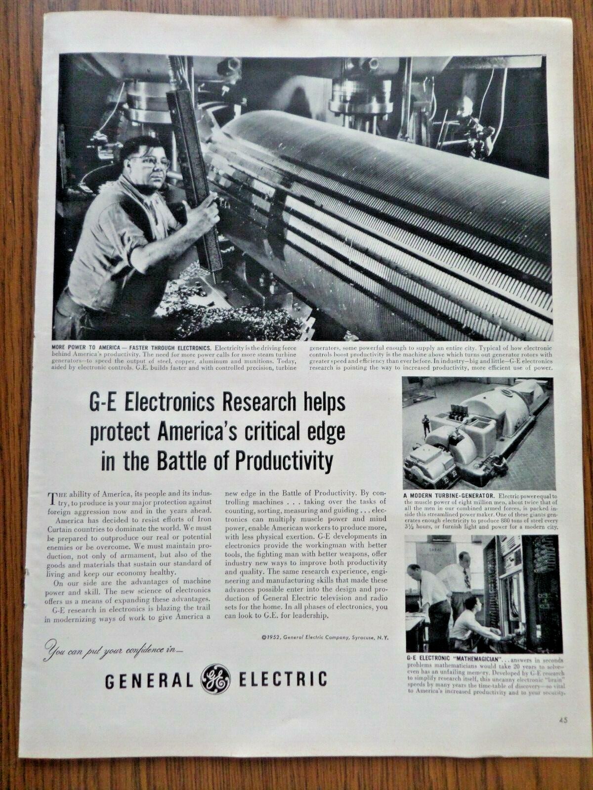1952 General Electric GE Electronics Research Ad G E Bulbs | eBay