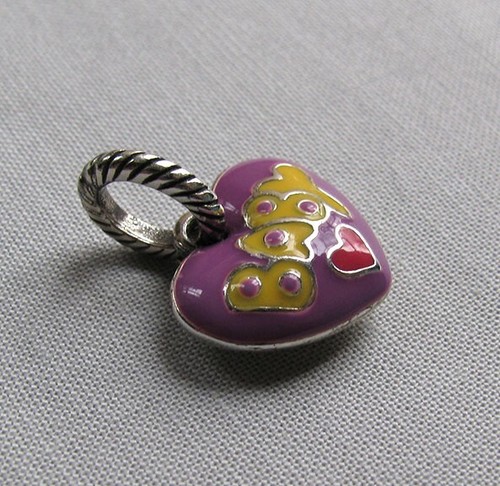 Brighton BABY Silver Purple Yellow & Red Enamel PUFFED HEART CHARM | eBay