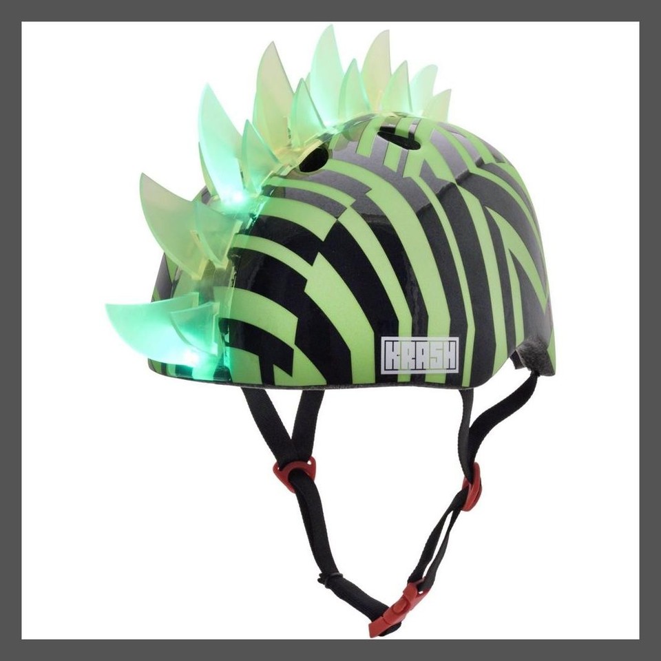 Krash! Kids Cycling Helmet LED Lights 8-14 YR Green Dazzle Lighted ...