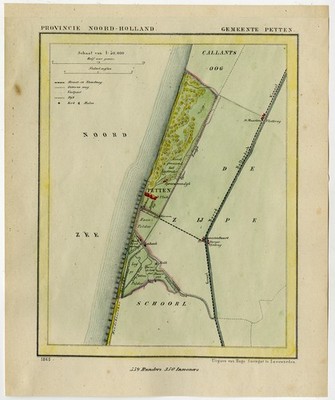 Antique Map-NETHERLANDS-TOWN PLAN-PETTEN-NOORD HOLLAND-Kuyper-Kuijper ...