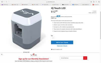 Vex IQ Robotics Touch LED Sensor 228-3010 | eBay