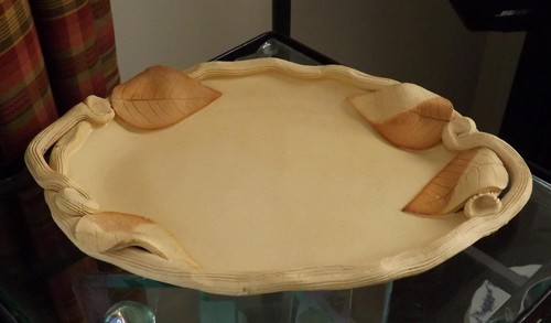 Brigitte Haag Céramique Service Plateau Avec Feuilles 12.75 " Long X 8. ...