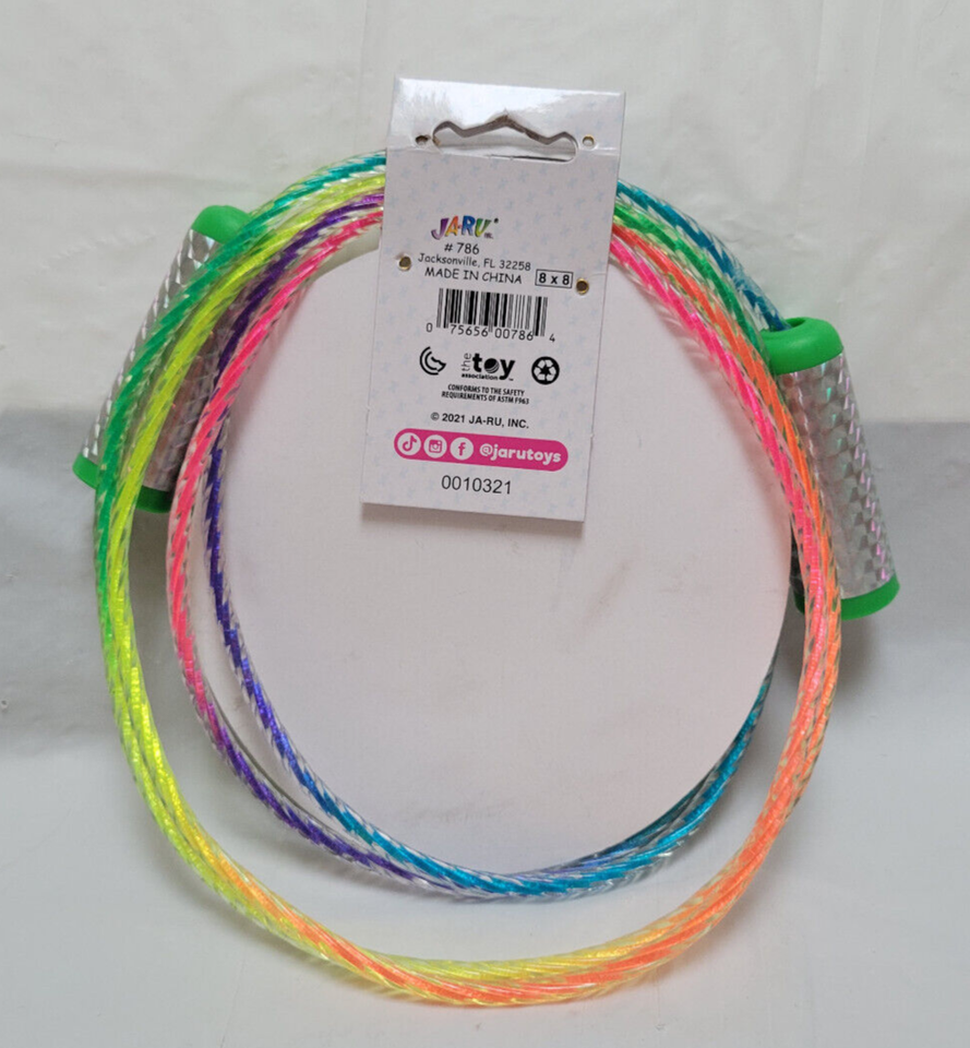 JA-RU Basix Rainbow 7 Foot Crystal Jump Rope w/Lazer Handles Ages 6 ...
