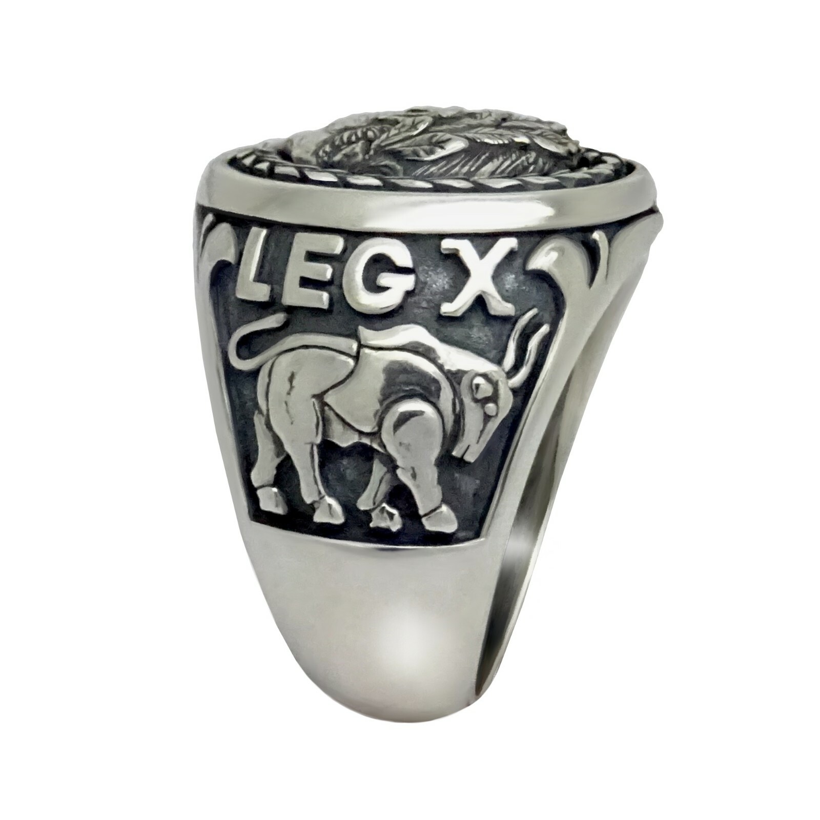 Roman Emperor Gaius Julius Caesar Sterling Silver Men's Ring SPQR Army ...