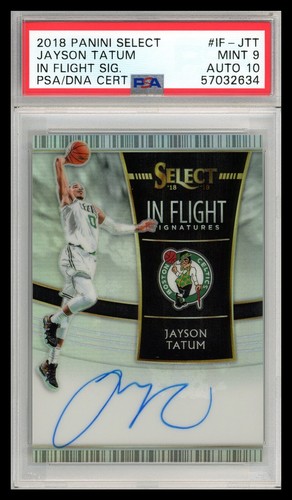 2018-19 Panini Select Jayson Tatum SILVER In Flight Signatures /99 PSA ...