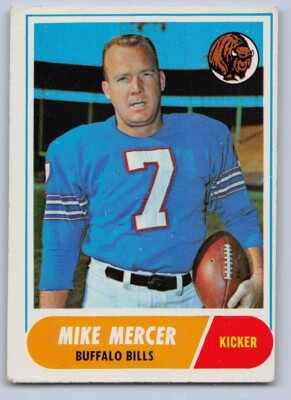 1968 MIKE MERCER - Topps Football Card # 123 - BUFFALO BILLS - Vintage ...