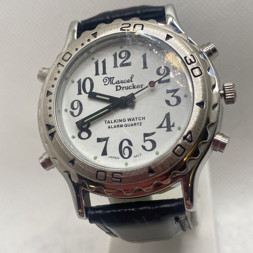 Marcel Drucker 20-368 steel men's quartz TALKING watch with ALARM New ...