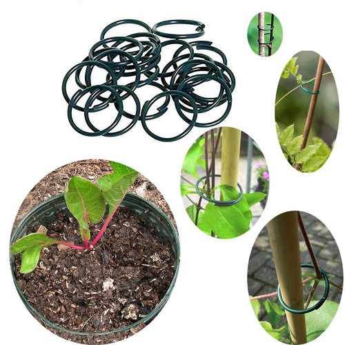 100 Plant Rings Plastic Coated Reusable Twisty Plant Support Clips ...