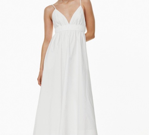 Babaton Encourage Poplin Maxi Midi Halter Backless Dress Classic White ...