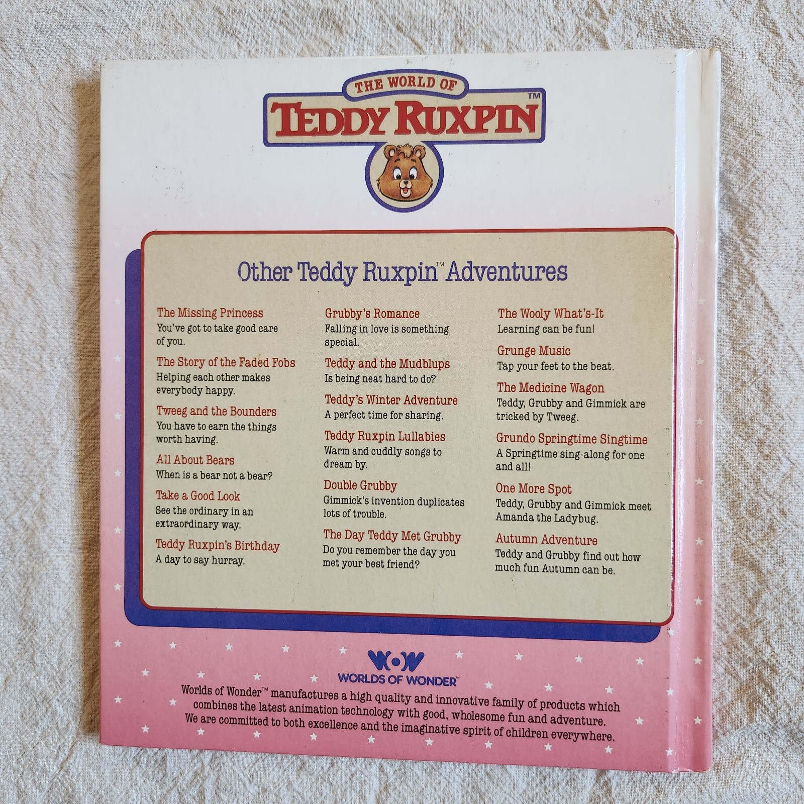 TEDDY RUXPIN Uncle Grubby Hardcover Collectable Book 1985 VGUC | eBay