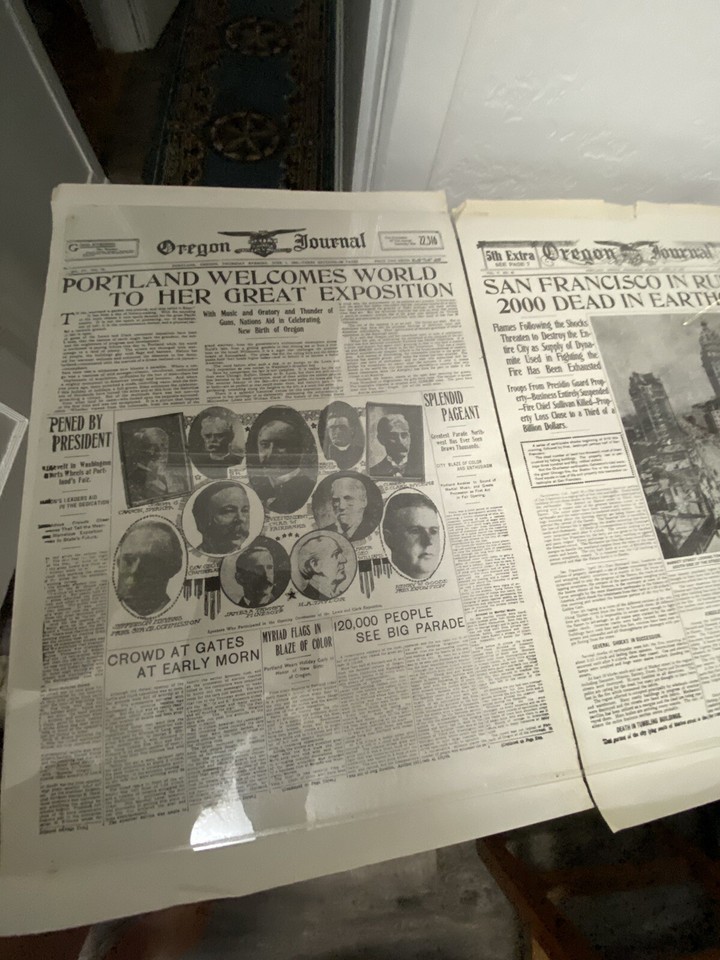 Historic Front Page Newspaper '' The Oregon Journal" 1905- 1906 VOL. IV ...