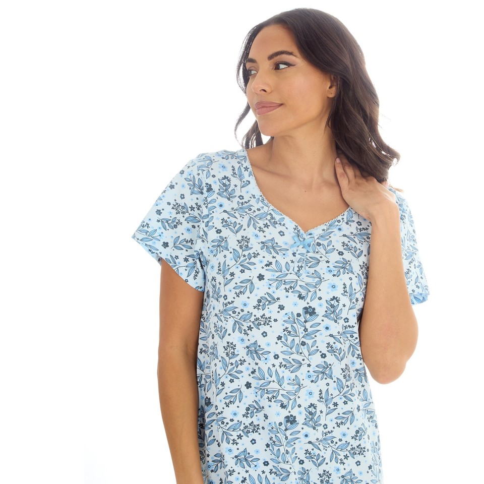 Ladies Nightie Night Shirt Nightdress Nightshirts Long Cotton SHORT ...