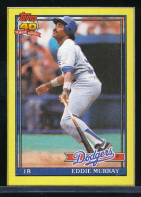 1991 Topps Box Bottom Eddie Murray #K hand cut EX cond strong eye ...