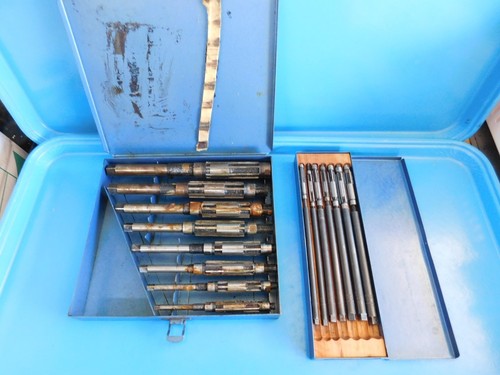 USED, BLUE POINT REAMERS LOT OF "2" SETS LARGE & SMALL, IN METAL BOX'S ...