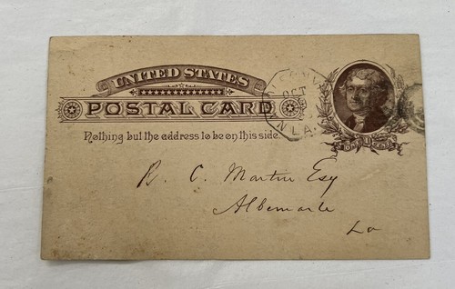 United States Postal Card Posted 1886 W.W. Pugh Antique | eBay