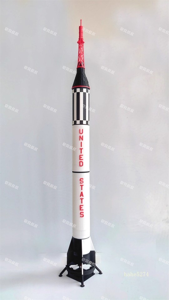 1/72 Scale Mercury-Redstone Carry Rocket Spacecraft Painted Model Toys ...