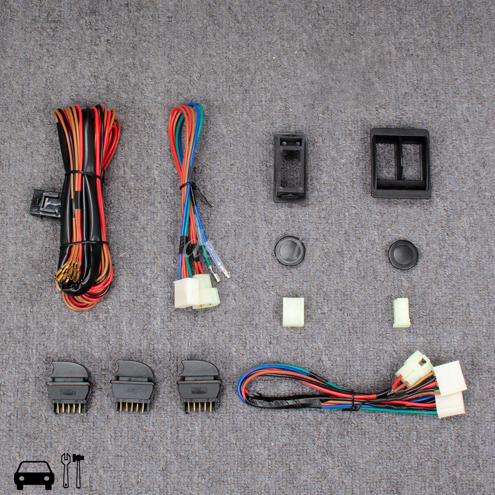 Universal Car Electric Power Window Switch Kit Wire Harness two Door ...