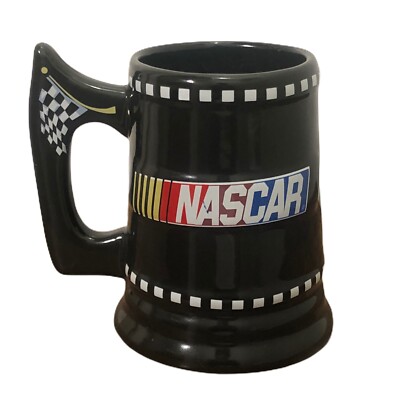 Nascar Racing BIG Black Coffee Mug Cup Stein 2004 Collectible | eBay