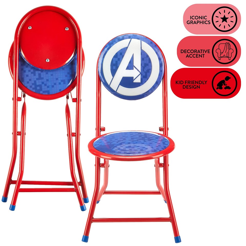 Marvel Avengers 3 Piece Foldable Round Table and Chair Set, Ages 3+ | eBay