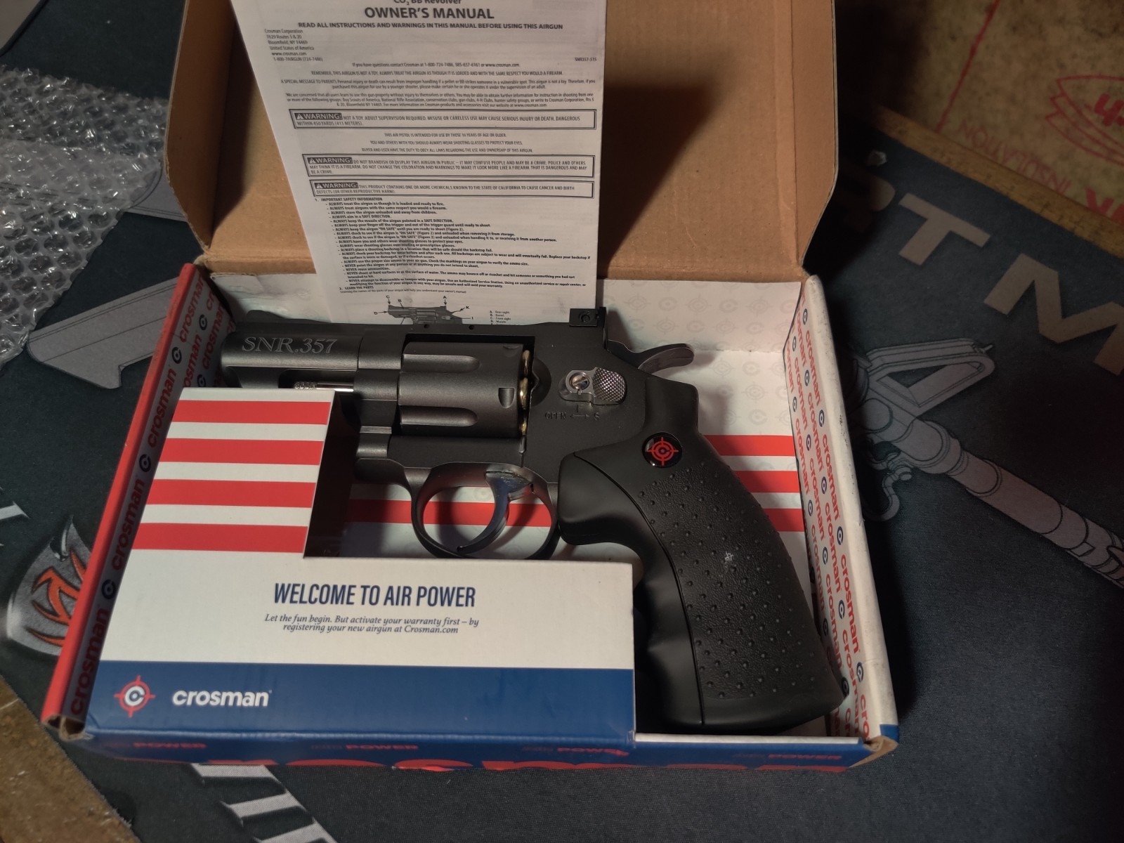 Crosman CO2 Double Action Full Metal Revolver Air Pistol BB & Pellet ...