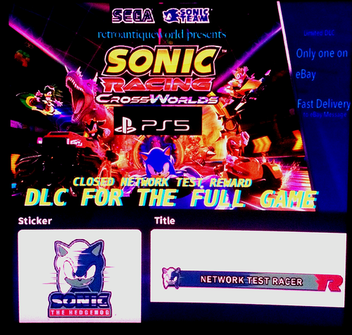 PS5 PS4 SONIC RACING CROSSWORLDS CNT Closed Network Test Beta Rewards ...