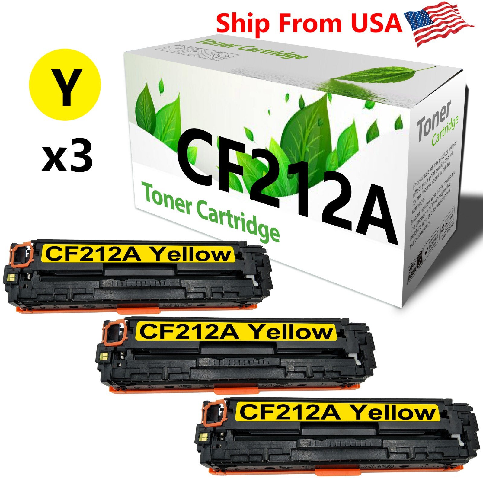 3PK CF212A 212A Toner Cartridge Laser Jet Pro 200 color M251nw M276n ...