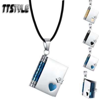 TTStyle Stainless Steel Notebook Pendant Necklace Large size NEW | eBay ...