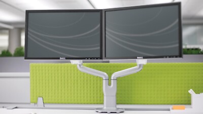 Steelcase FYI Flat Panel Dual Monitor Arm With C-Clamp - Up To 24 ...