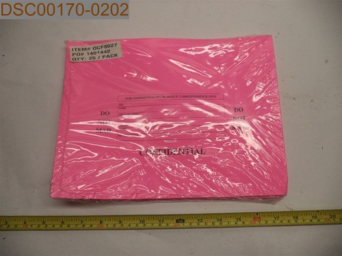 QTY = 25 PACK: Confidential Inter-Office Folders, Pink, 12"x9", 1401442 ...