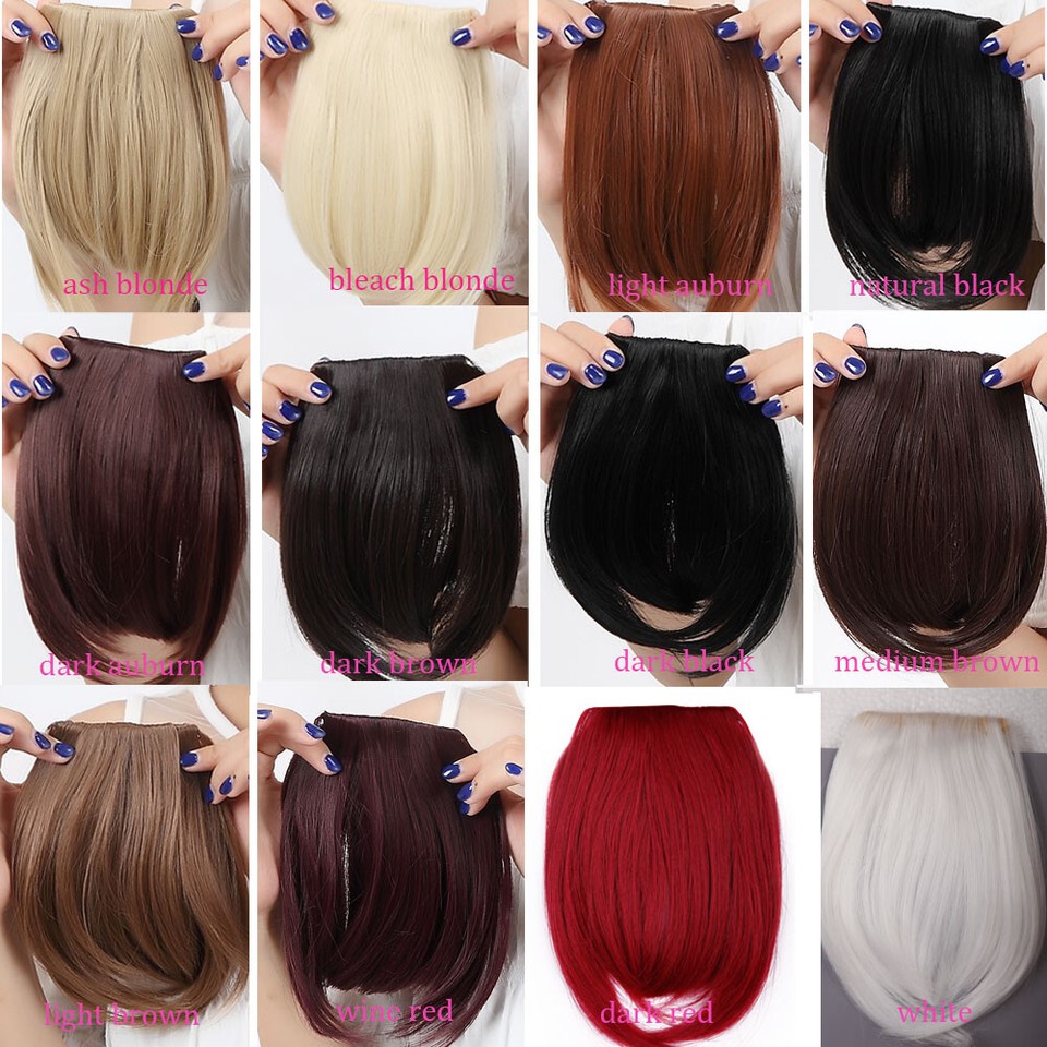 REAL Natural Fringe Bangs Clip In Hair Extension One Piece Real Thick ...