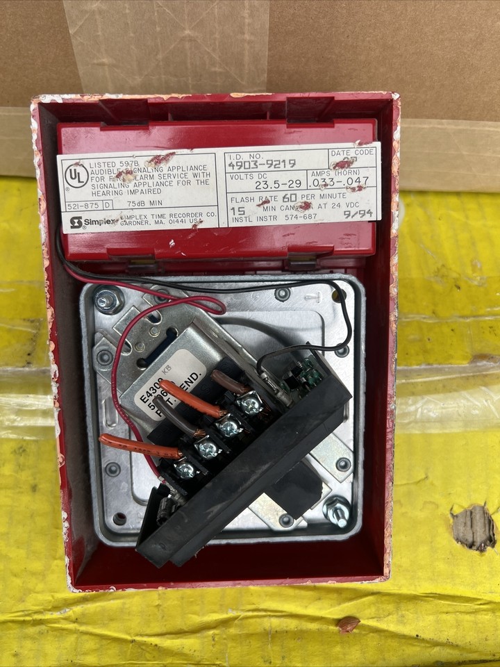 Vintage Simplex 4903-9219 Fire Alarm Horn Strobe Used!! | eBay