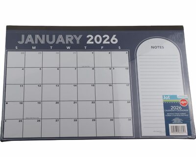 Jot 2026 Monthly Desk Pad Calendar 11" x 17" with Notes Section Dark ...