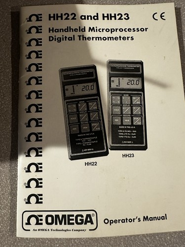 OMEGA HH-22 MICROPROCESSOR THERMOMETER TYPE J/K DUAL INPUT With ...