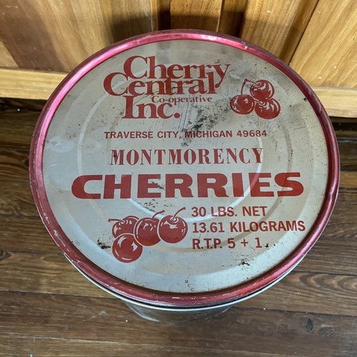 Vintage Tin Can Cherry Central Co-Op INC 30 lb Traverse City MI - Montmorency | eBay