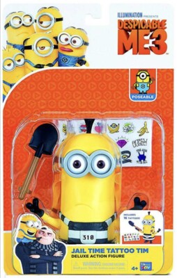Despicable Me 3 Minion Jail Time Tattoo Tim Deluxe Action Figure | eBay