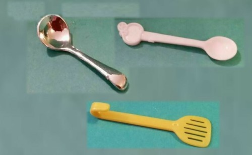 Barbie Doll 1:6 Kitchen Dishes Spoons Pie Server Scoops Slotted Spatula ...