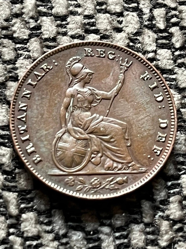 Queen Victoria Young Head Copper Farthing 1856 Victorian British coin ...