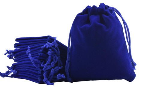 50pcs Small Royal Blue Drawstrings Velvet Bags for Jewelry, Gift ...