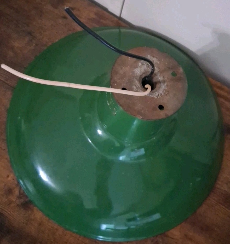 Vtg Green Ceramic 14 Inch Shop/Barn Light. Parts Only. Not Original ...