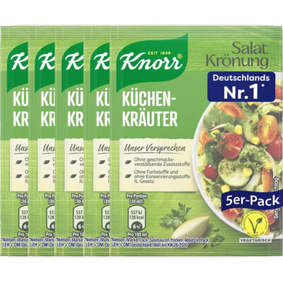 Knorr Salatkrönung Cucine Erbe Chiare Dressing 5x 8g 5er Pack | eBay