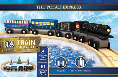 MasterPieces Wood Train Sets - The Polar Express 18 Piece Train Set | eBay