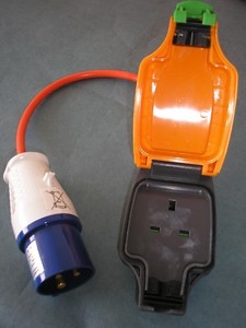 EU UK EHU plug 16A 1.5mm² cable Camping EV Adapter socket 13A WP ...