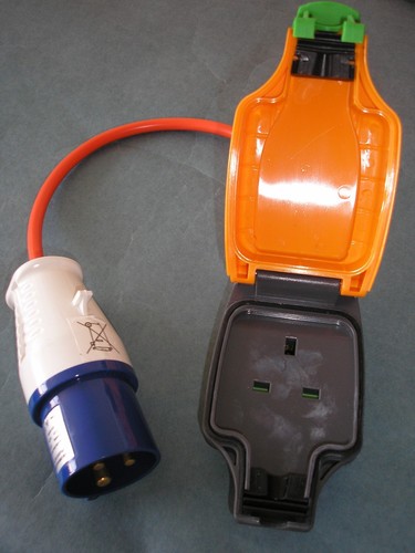 EU UK EHU plug 16A 1.5mm² cable Camping EV Adapter socket 13A WP ...