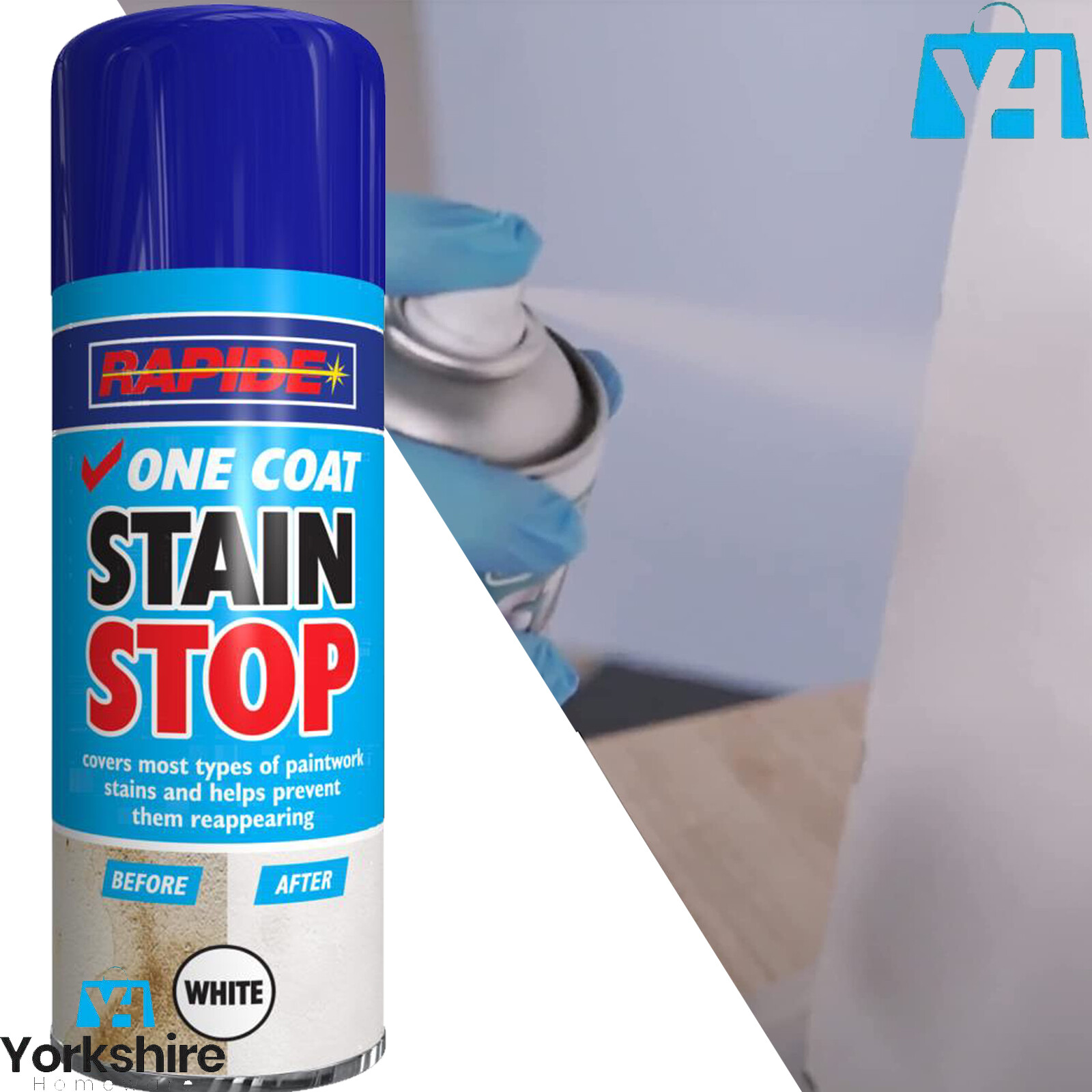 3 X 400ML STAIN STOP ONE COAT SPRAY BLOCKER AEROSOL DAMP MOULD ...